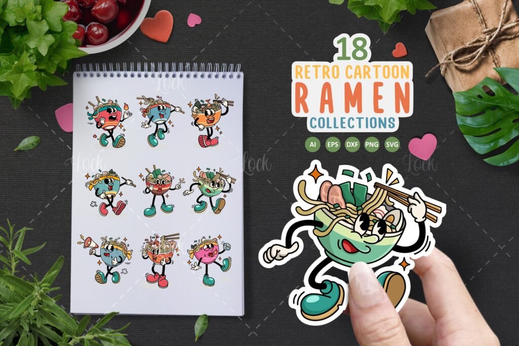 Funny Character Ramen Japanese Food
